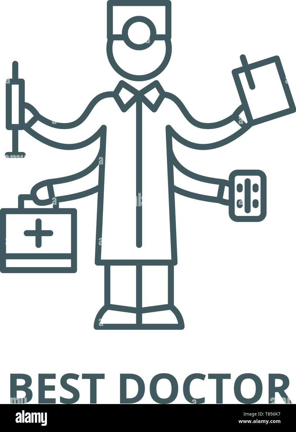Best doctor vector line icon, linear concept, outline sign, symbol ...