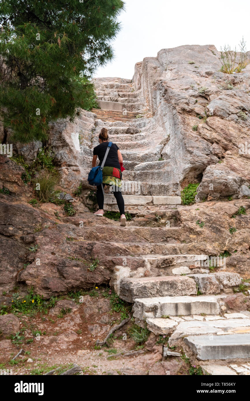 Steps leading up to the Acropolis in Athens, Greece Stock Photo - Alamy