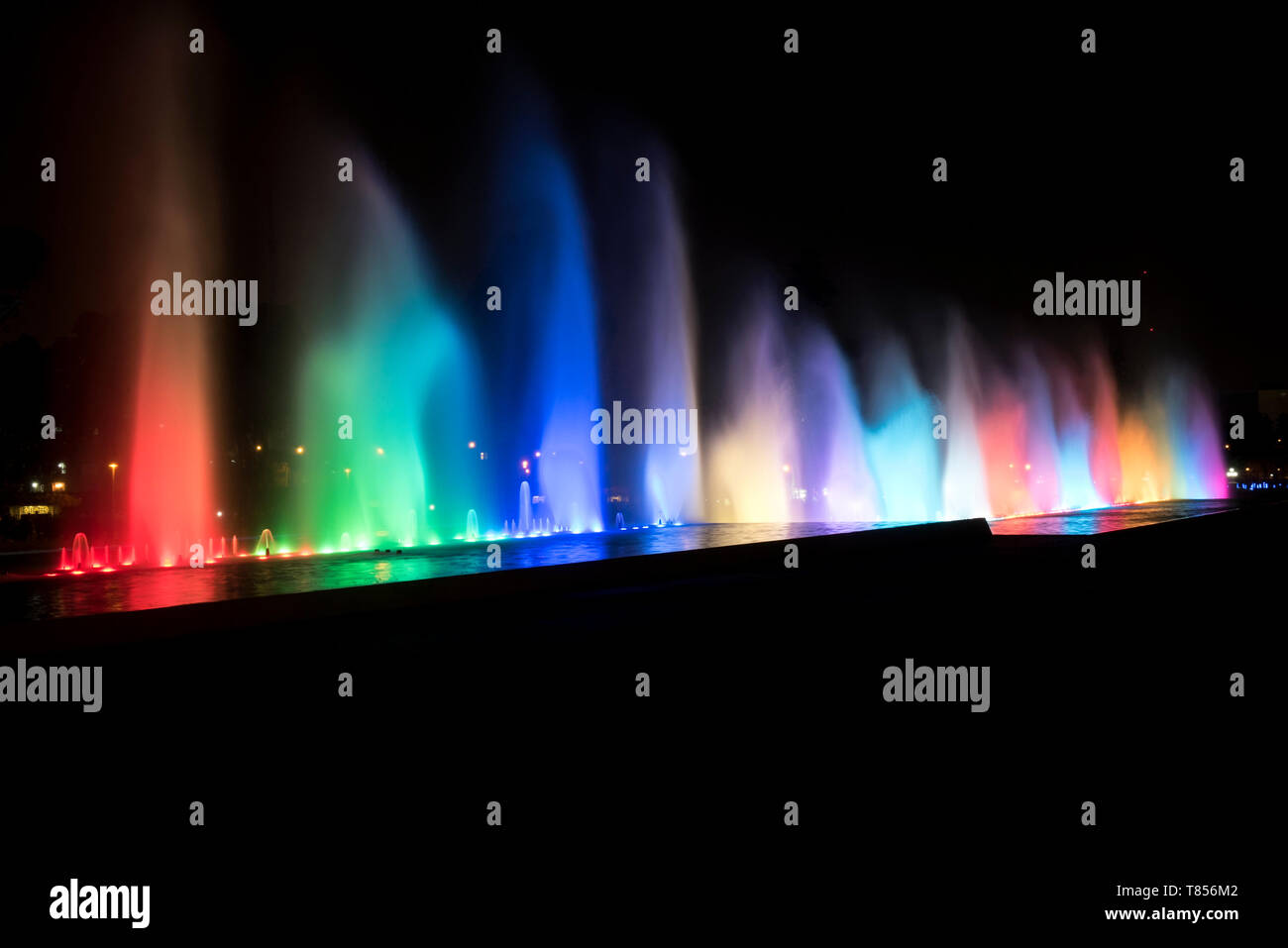 A fountain of the Magic water circuit, at the Park of the Reserve Stock ...