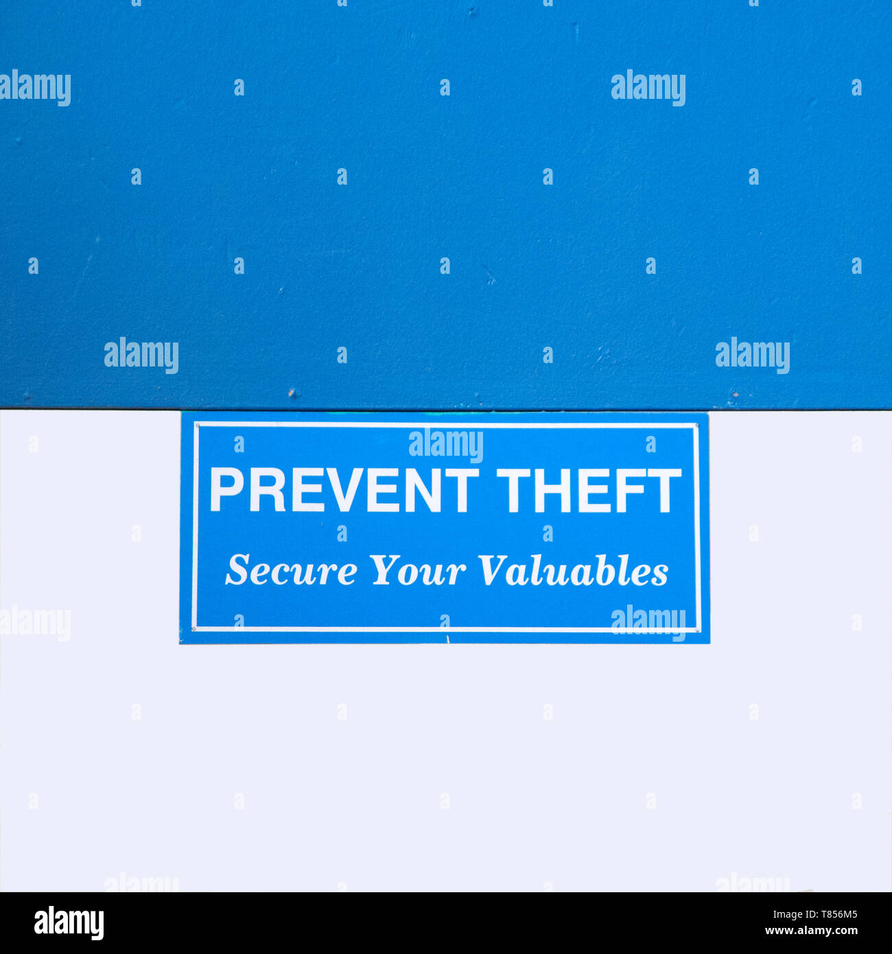 Sign Warning of Theft Stock Photo - Alamy