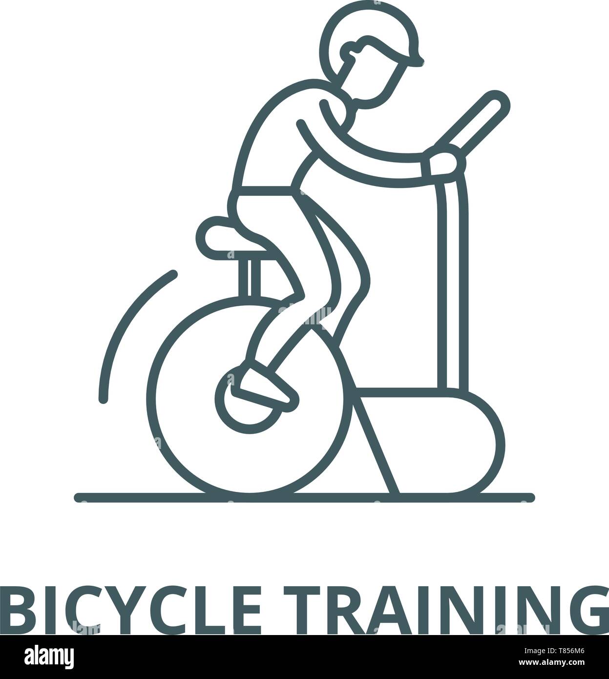 Bicycle training vector line icon, linear concept, outline sign, symbol ...