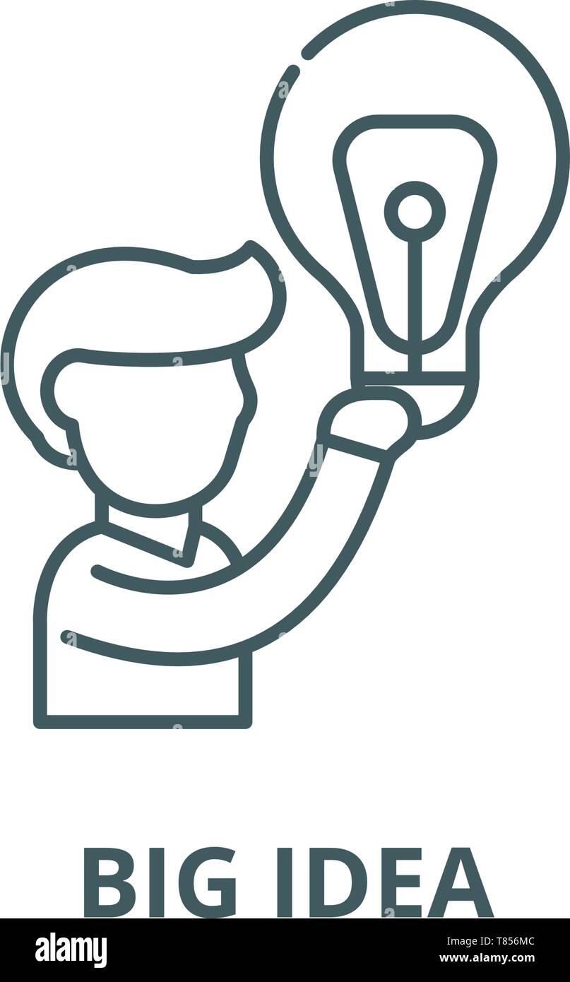 Big idea vector line icon, linear concept, outline sign, symbol Stock ...