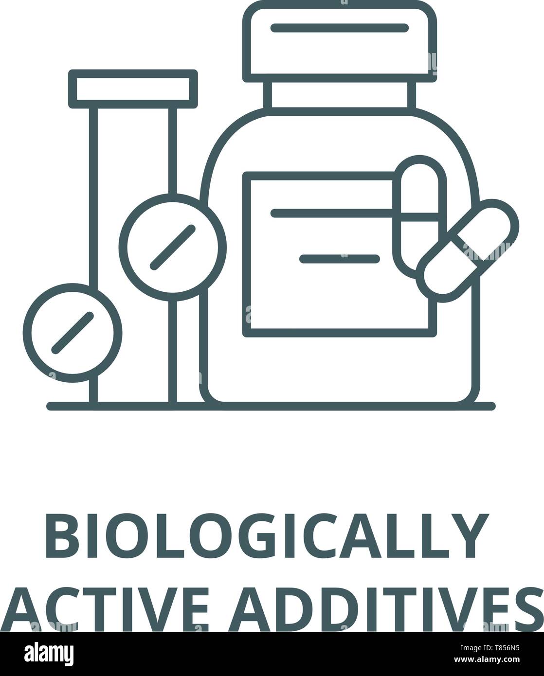 Biologically active additives vector line icon, linear concept, outline ...