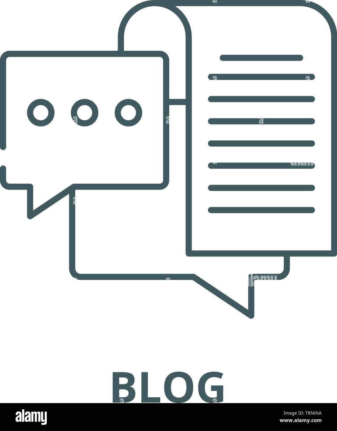 Blog vector line icon, linear concept, outline sign, symbol Stock ...