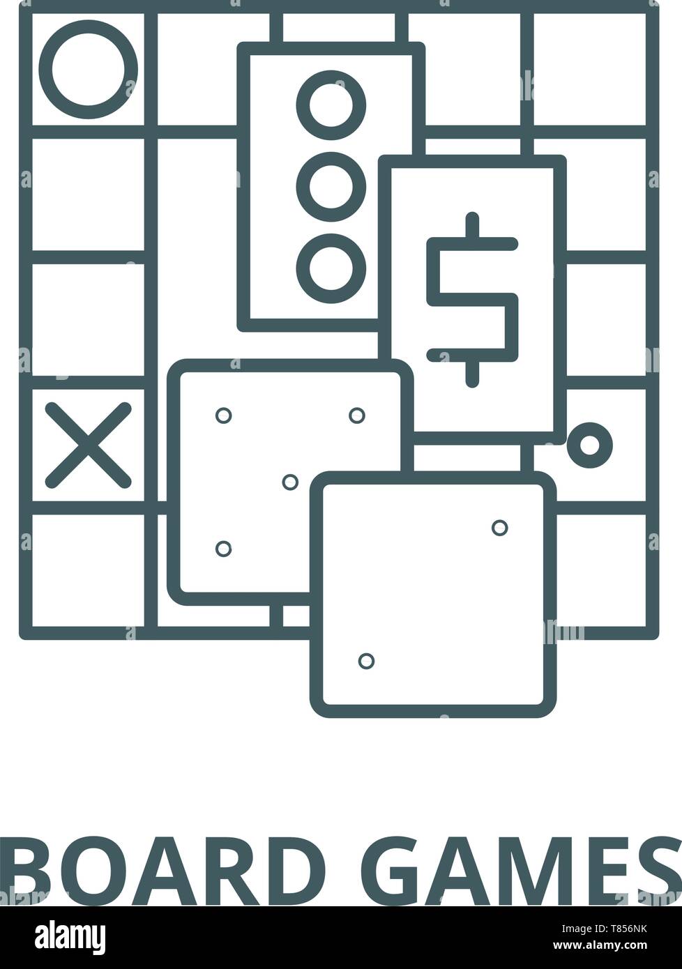 Board games vector line icon, linear concept, outline sign, symbol ...