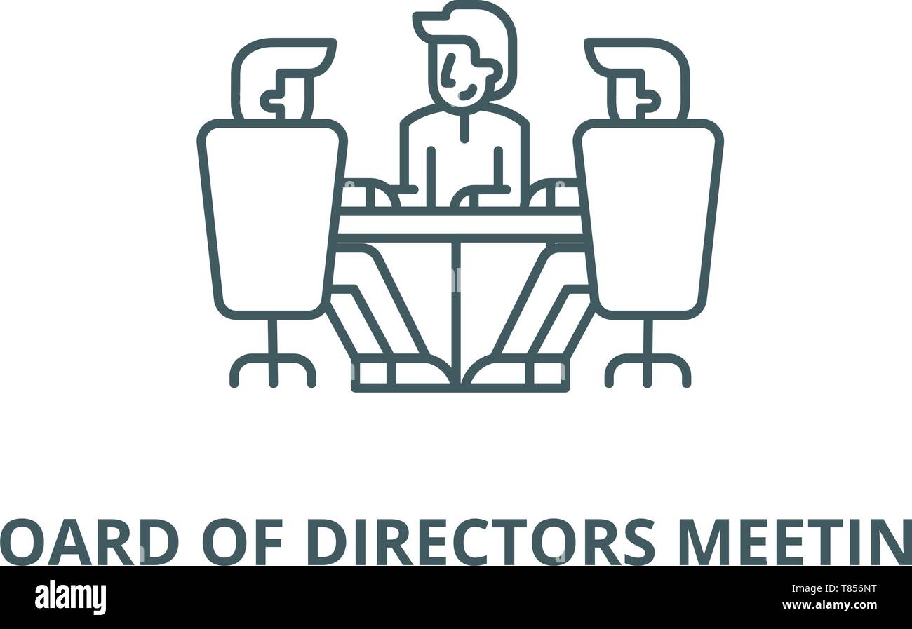 Board of directors meeting vector line icon, linear concept, outline ...