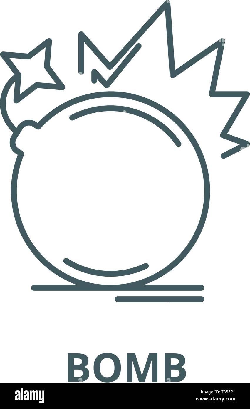 Bomb vector line icon, linear concept, outline sign, symbol Stock ...