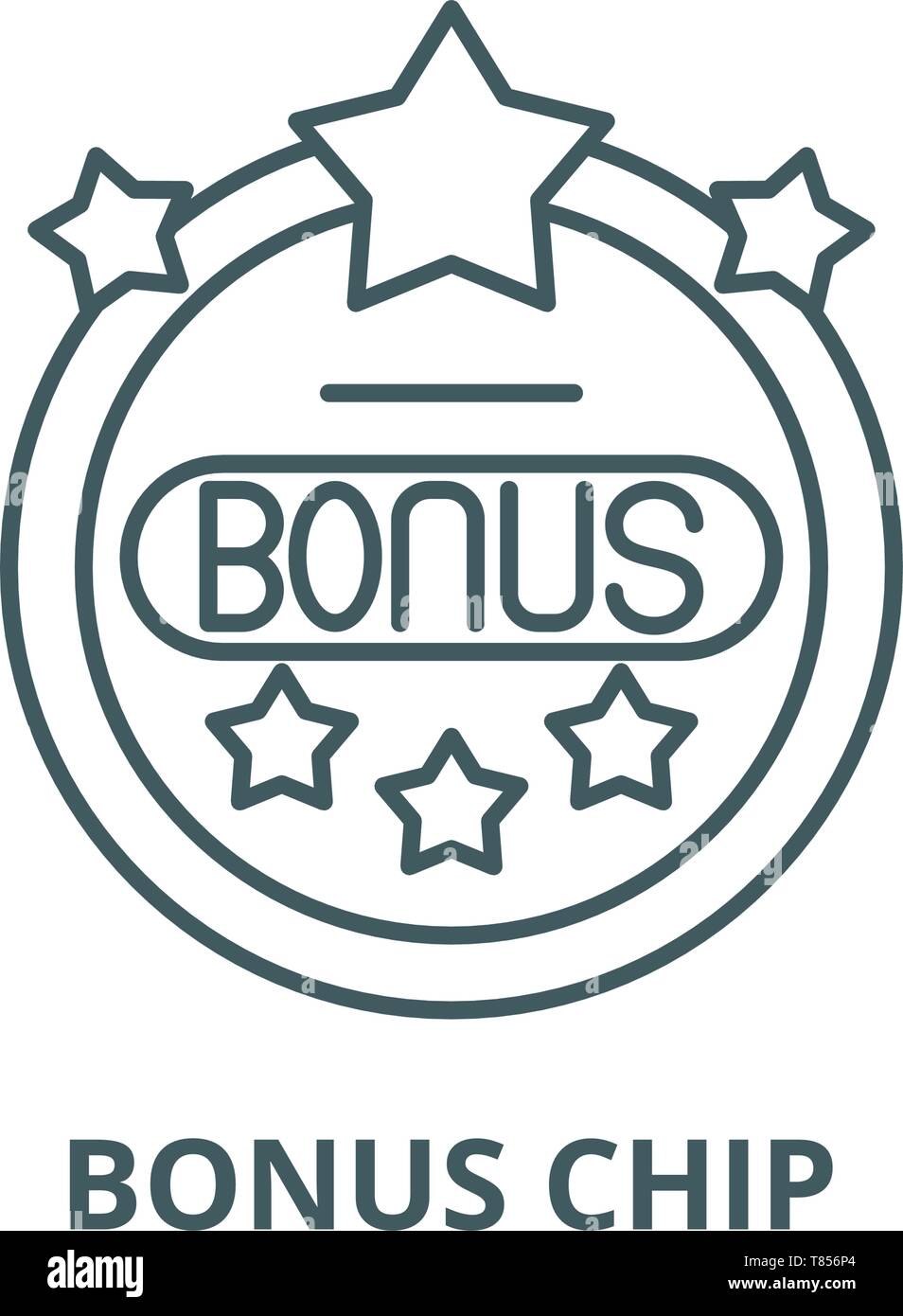Bonus chip vector line icon, linear concept, outline sign, symbol Stock ...