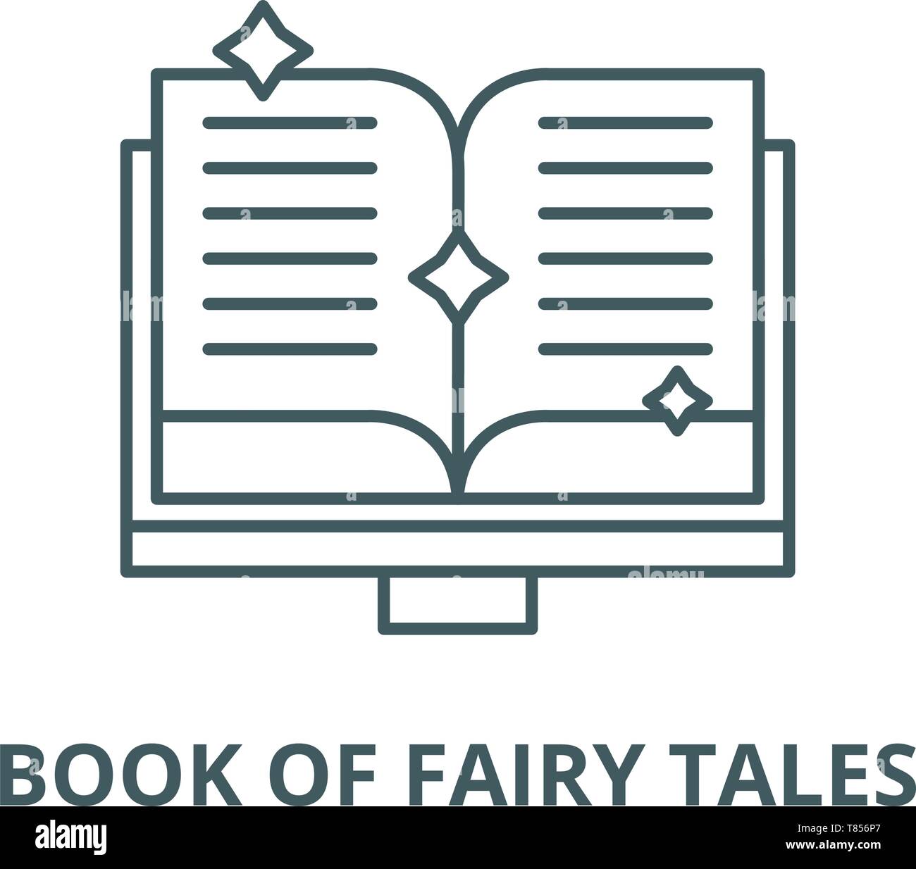 Book of fairy tales vector line icon, linear concept, outline sign ...