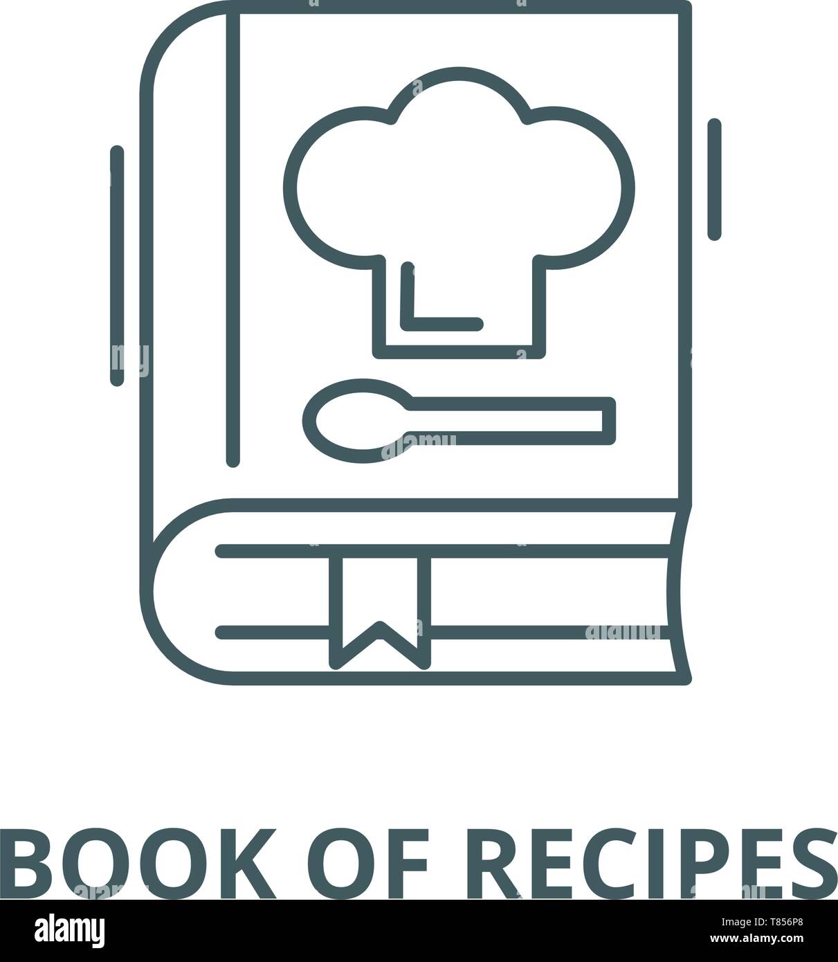 Book of recipes vector line icon, linear concept, outline sign, symbol ...