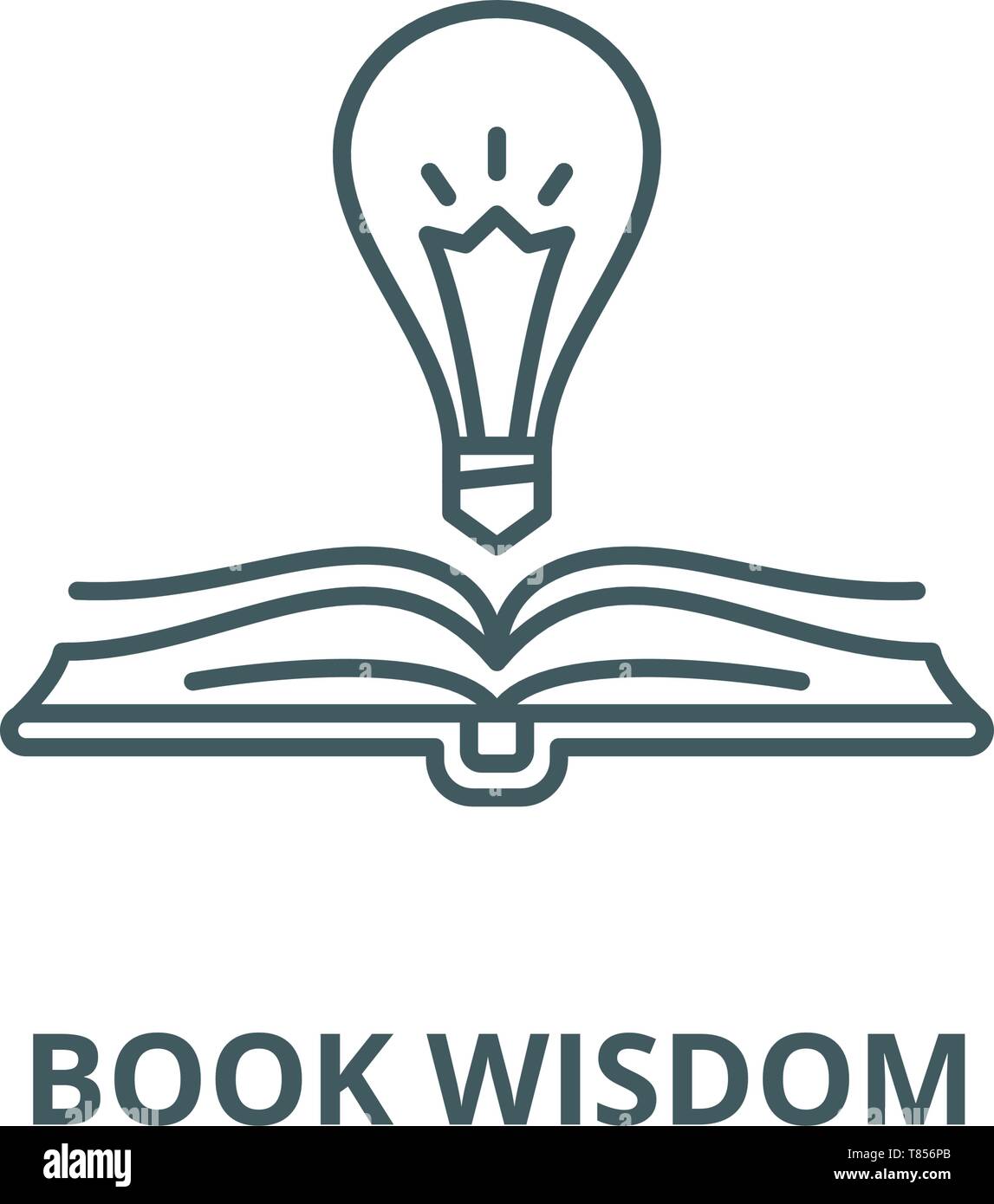 Book wisdom vector line icon, linear concept, outline sign, symbol ...