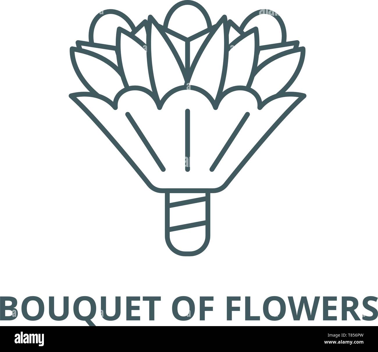 Bouquet of flowers vector line icon, linear concept, outline sign ...