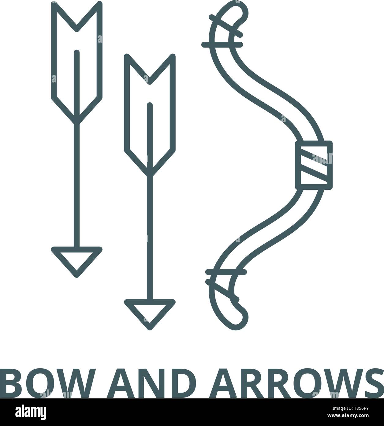 Bow and arrows vector line icon, linear concept, outline sign, symbol Stock Vector Image & Art ...