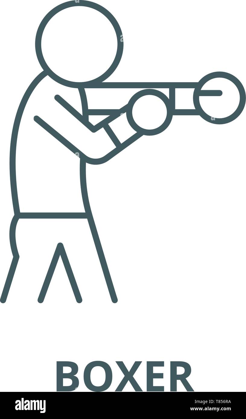 Boxer vector line icon, linear concept, outline sign, symbol Stock ...