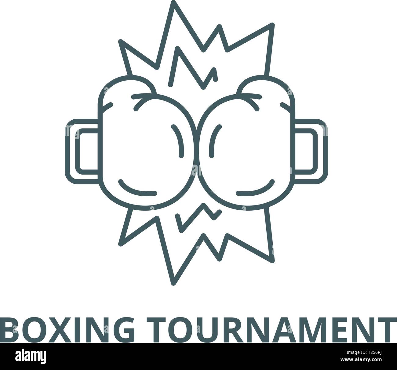 Boxing tournament vector line icon, linear concept, outline sign ...