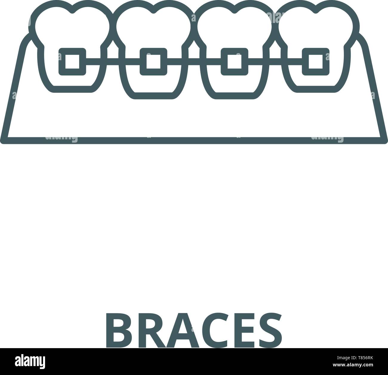 Braces vector line icon, linear concept, outline sign, symbol Stock ...