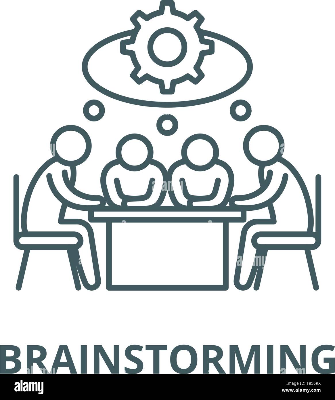 Brainstorming vector line icon, linear concept, outline sign, symbol ...