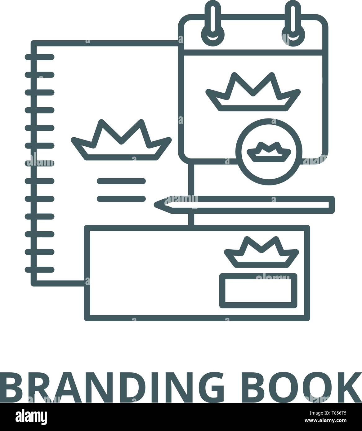 Branding book vector line icon, linear concept, outline sign, symbol ...