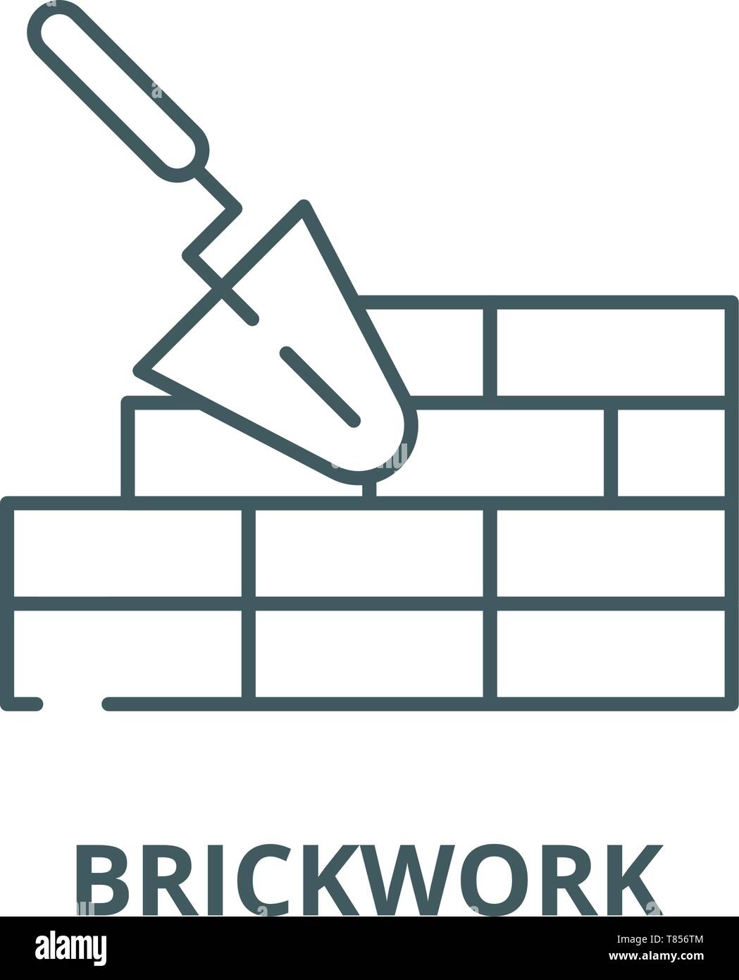 Brickwork vector line icon, linear concept, outline sign, symbol Stock ...