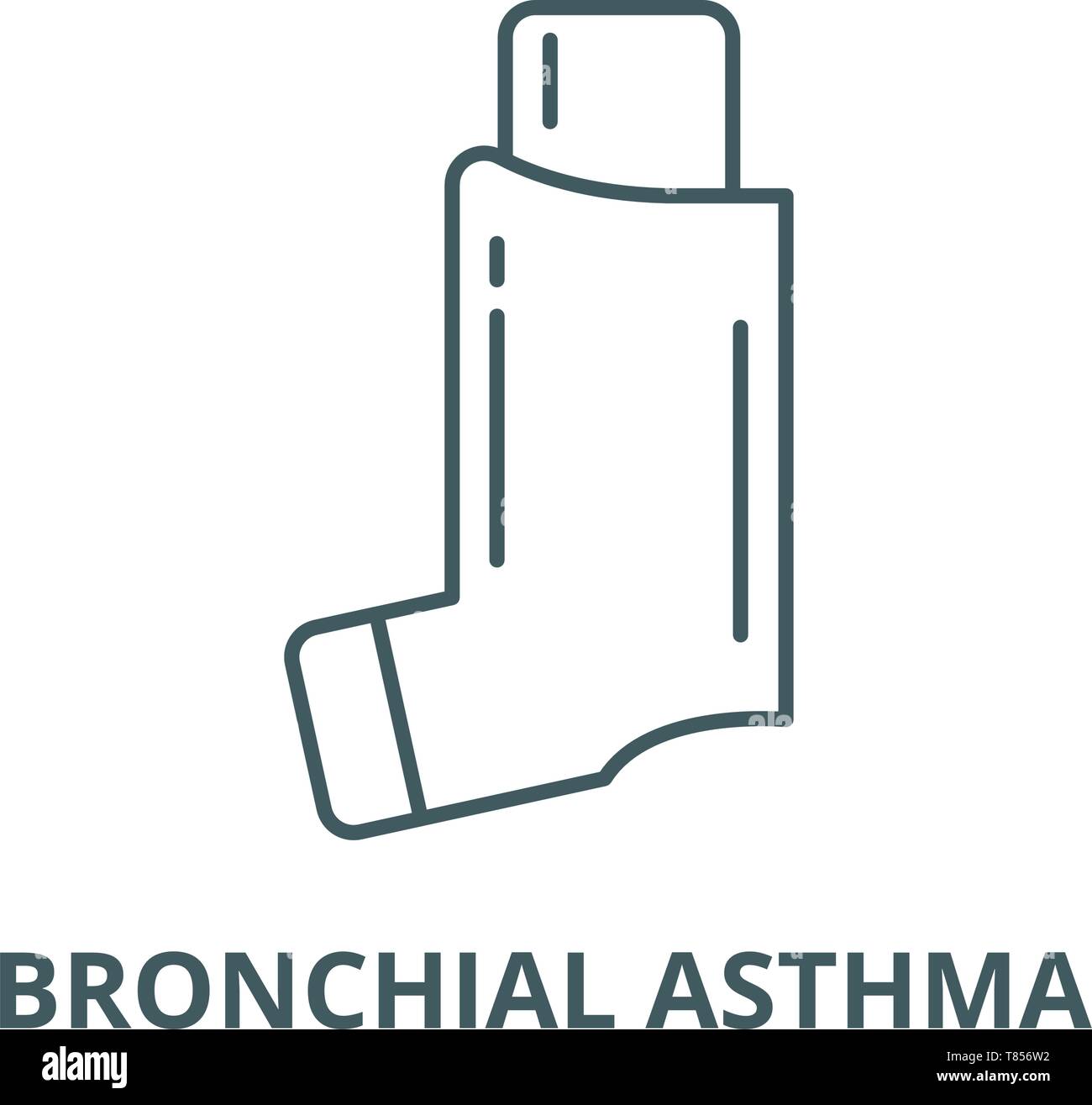 Bronchial asthma vector line icon, linear concept, outline sign, symbol ...