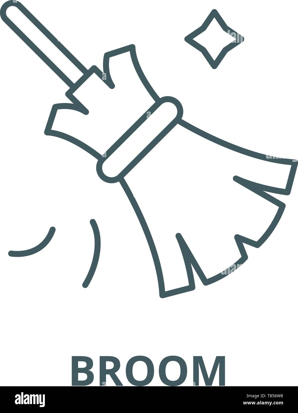 Broom vector line icon, linear concept, outline sign, symbol Stock ...