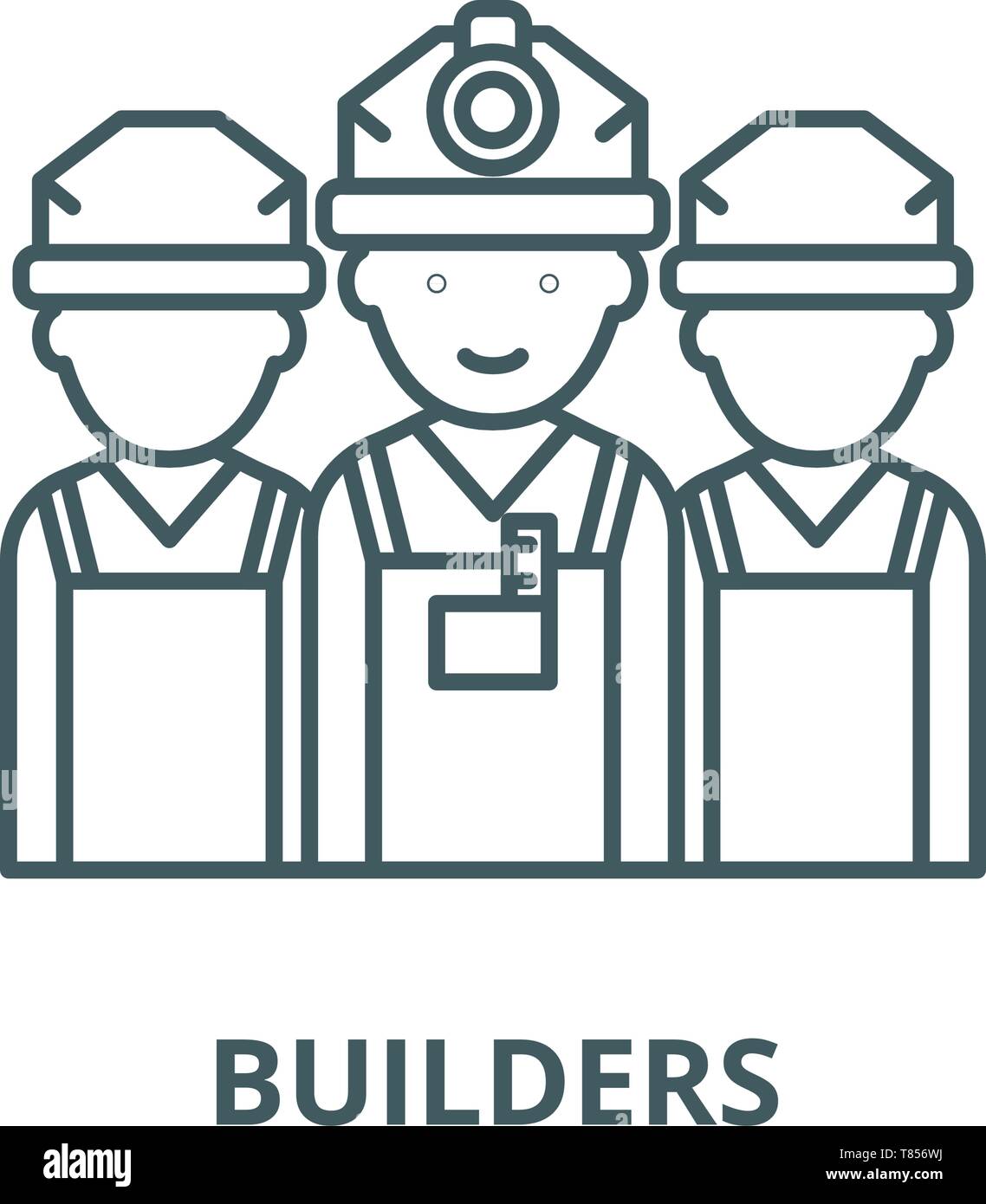 Builders vector line icon, linear concept, outline sign, symbol Stock ...