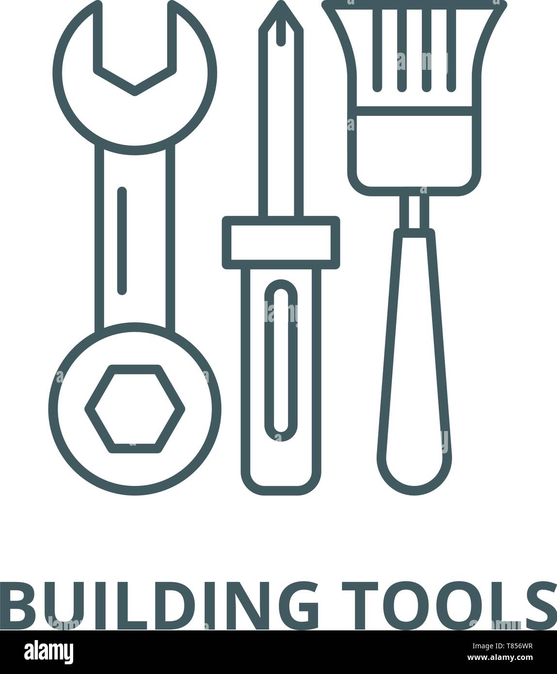 Building tools vector line icon, linear concept, outline sign, symbol ...