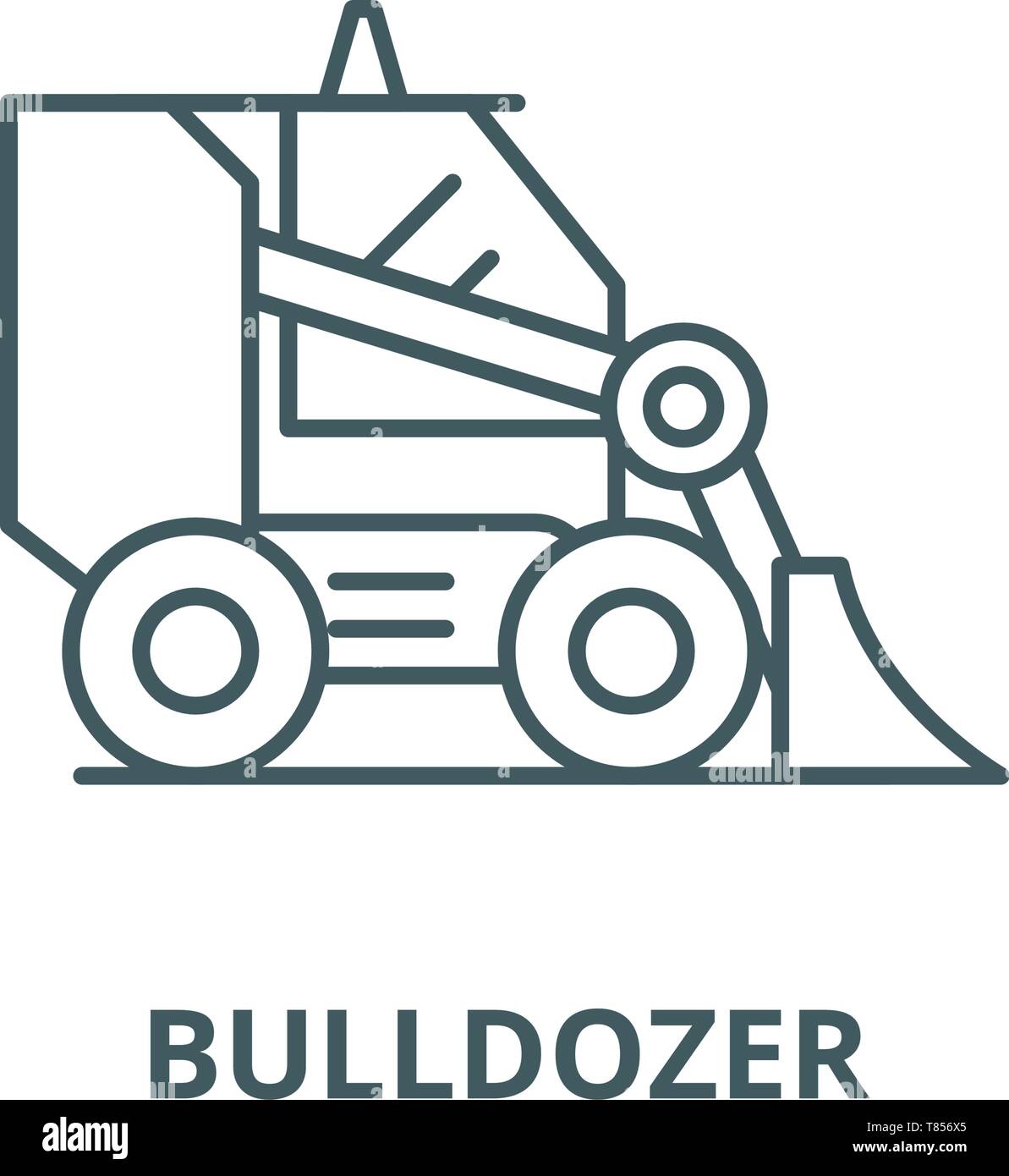 Bulldozer vector line icon, linear concept, outline sign, symbol Stock ...