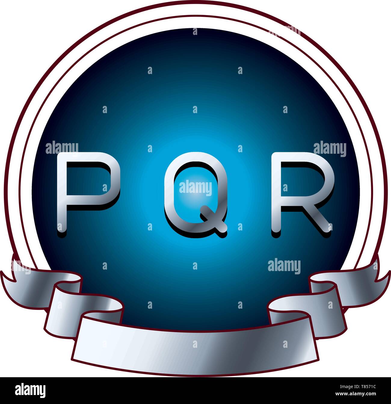 PQR alphabet font letters round label Stock Vector Image & Art - Alamy