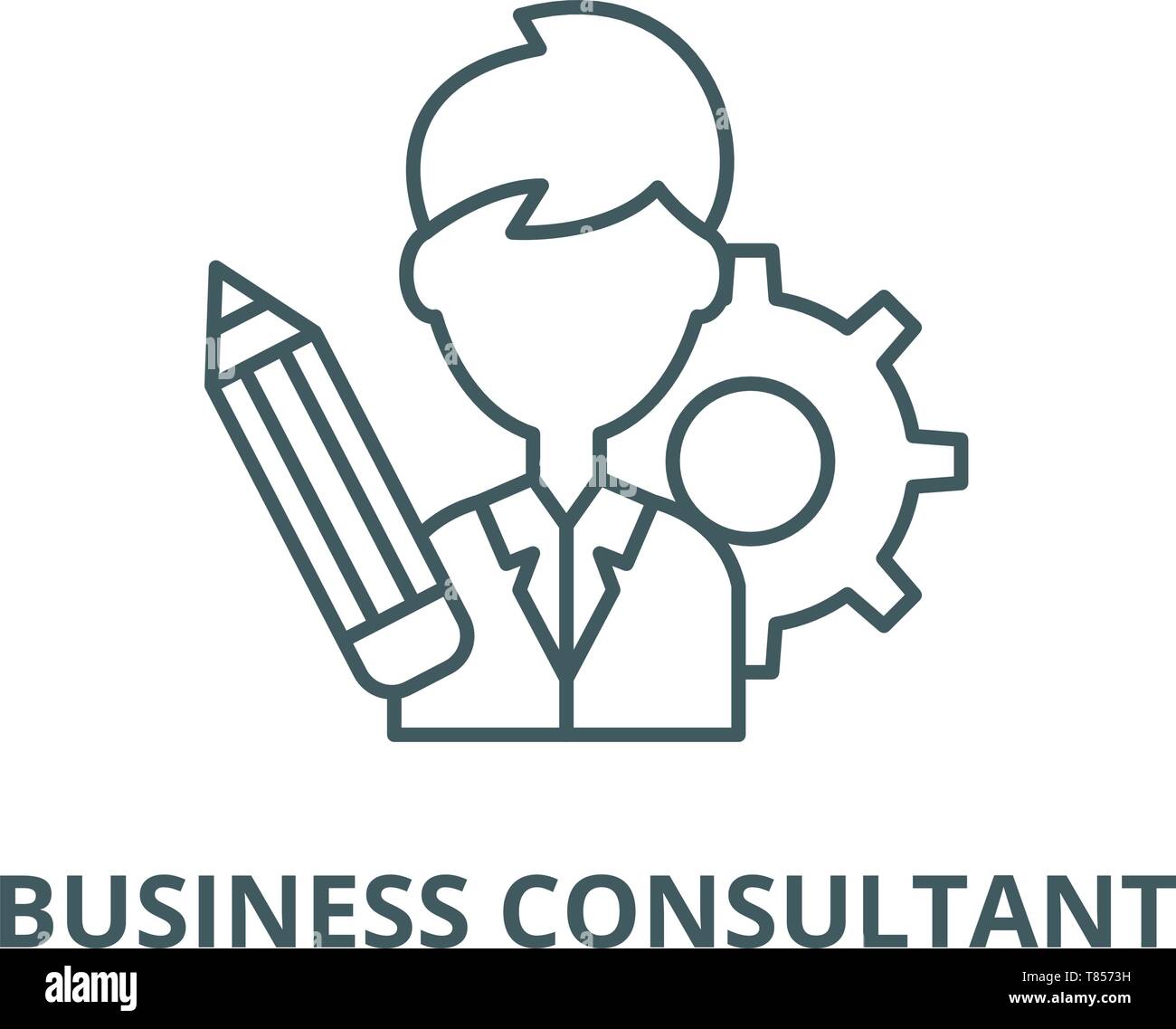 Business consultant vector line icon, linear concept, outline sign ...