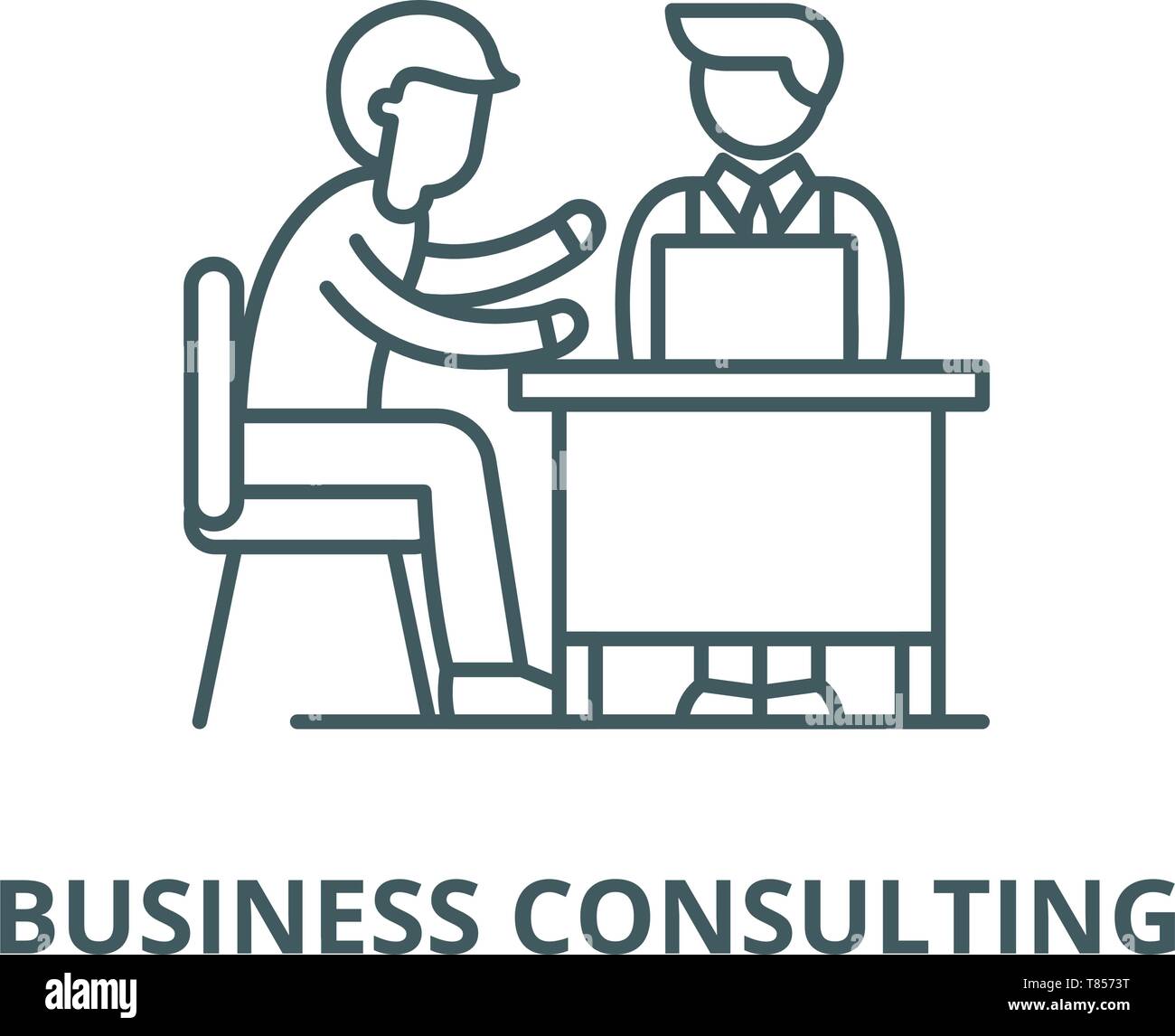 Business consulting vector line icon, linear concept, outline sign ...