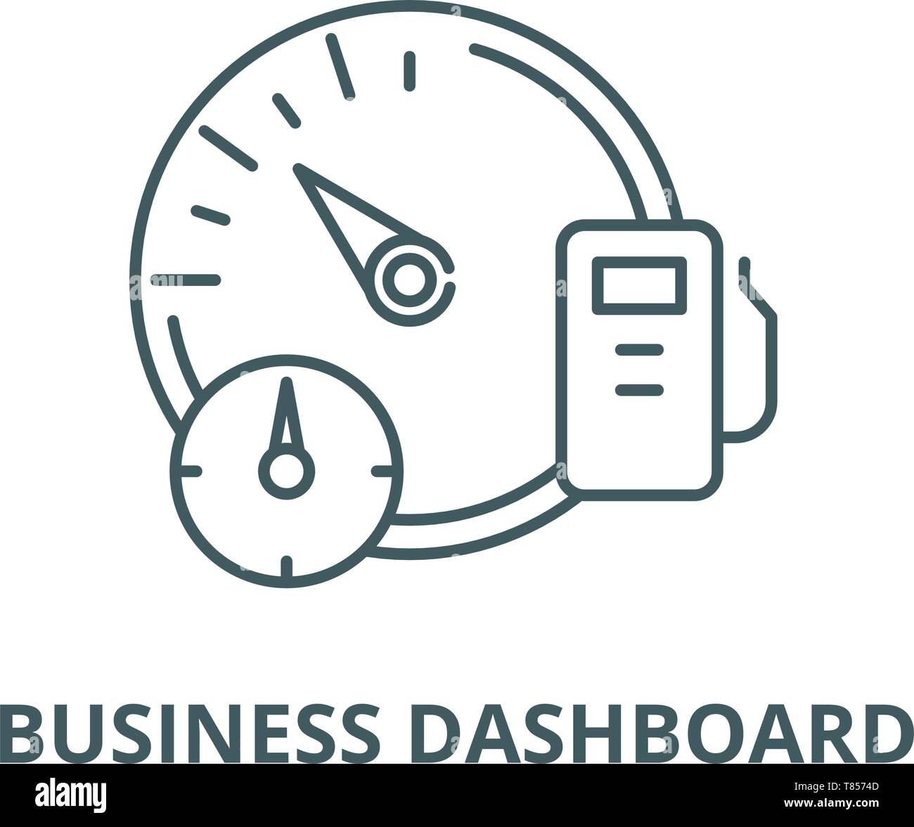 Business dashboard vector line icon, linear concept, outline sign ...