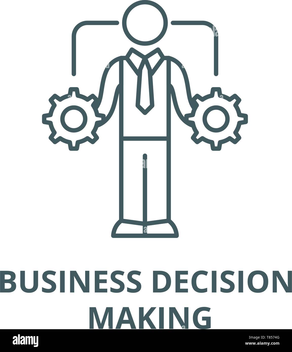 Business decision making vector line icon, linear concept, outline sign ...