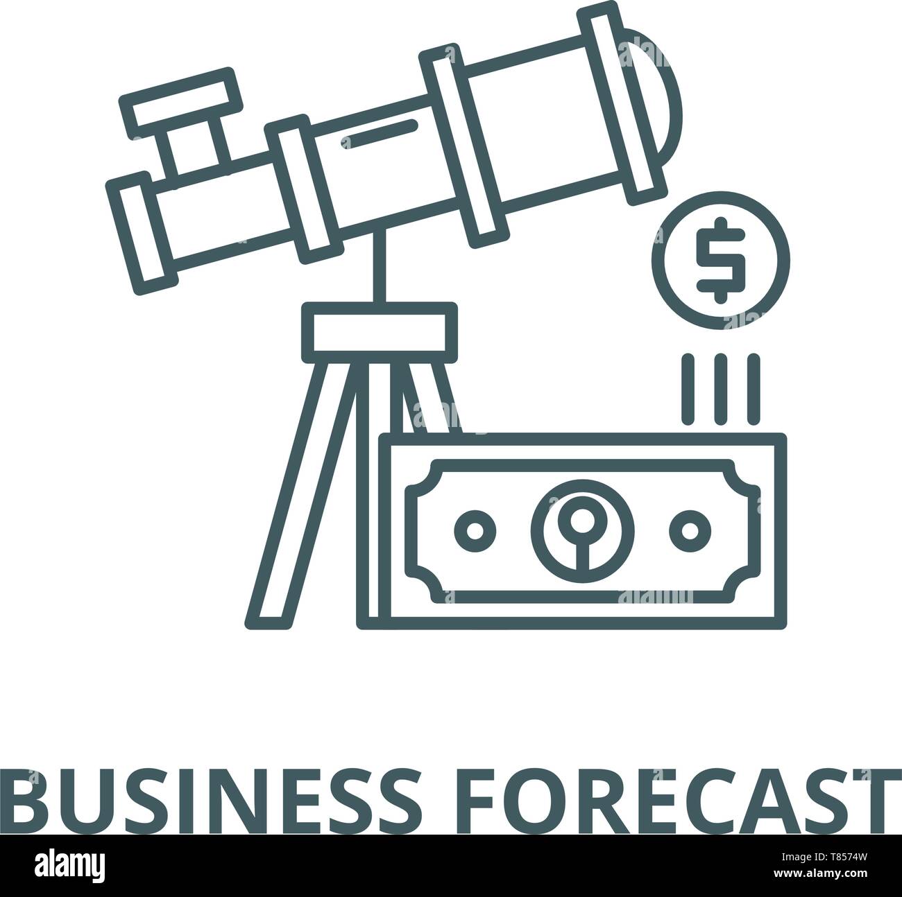 Business forecast vector line icon, linear concept, outline sign ...