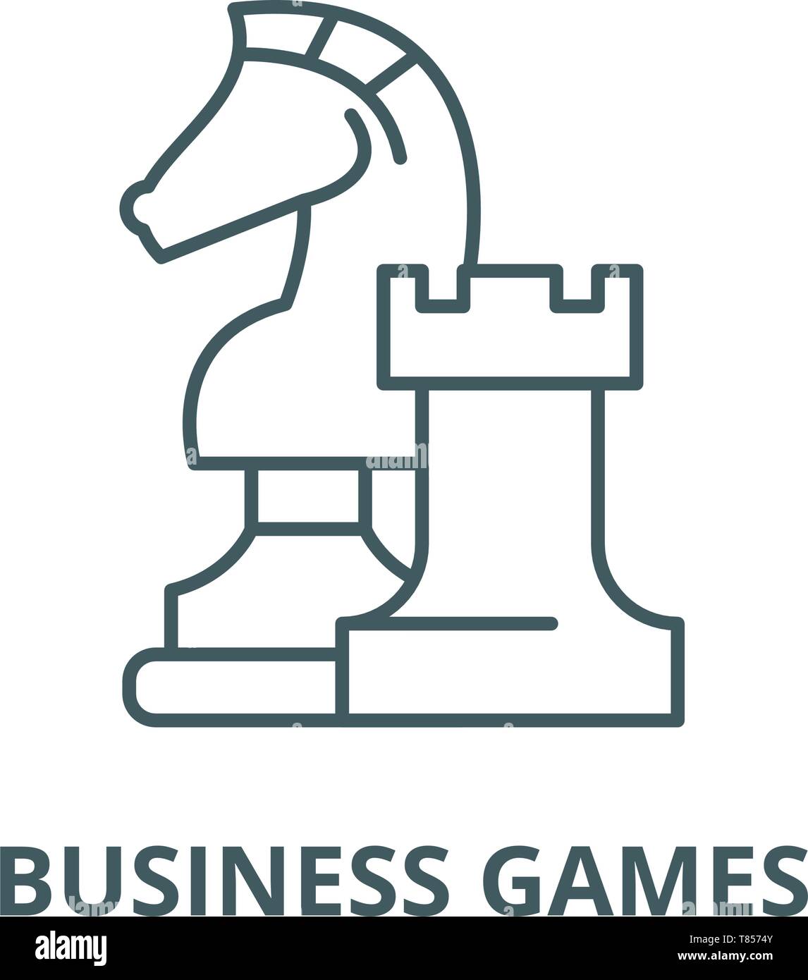 Business games vector line icon, linear concept, outline sign, symbol ...