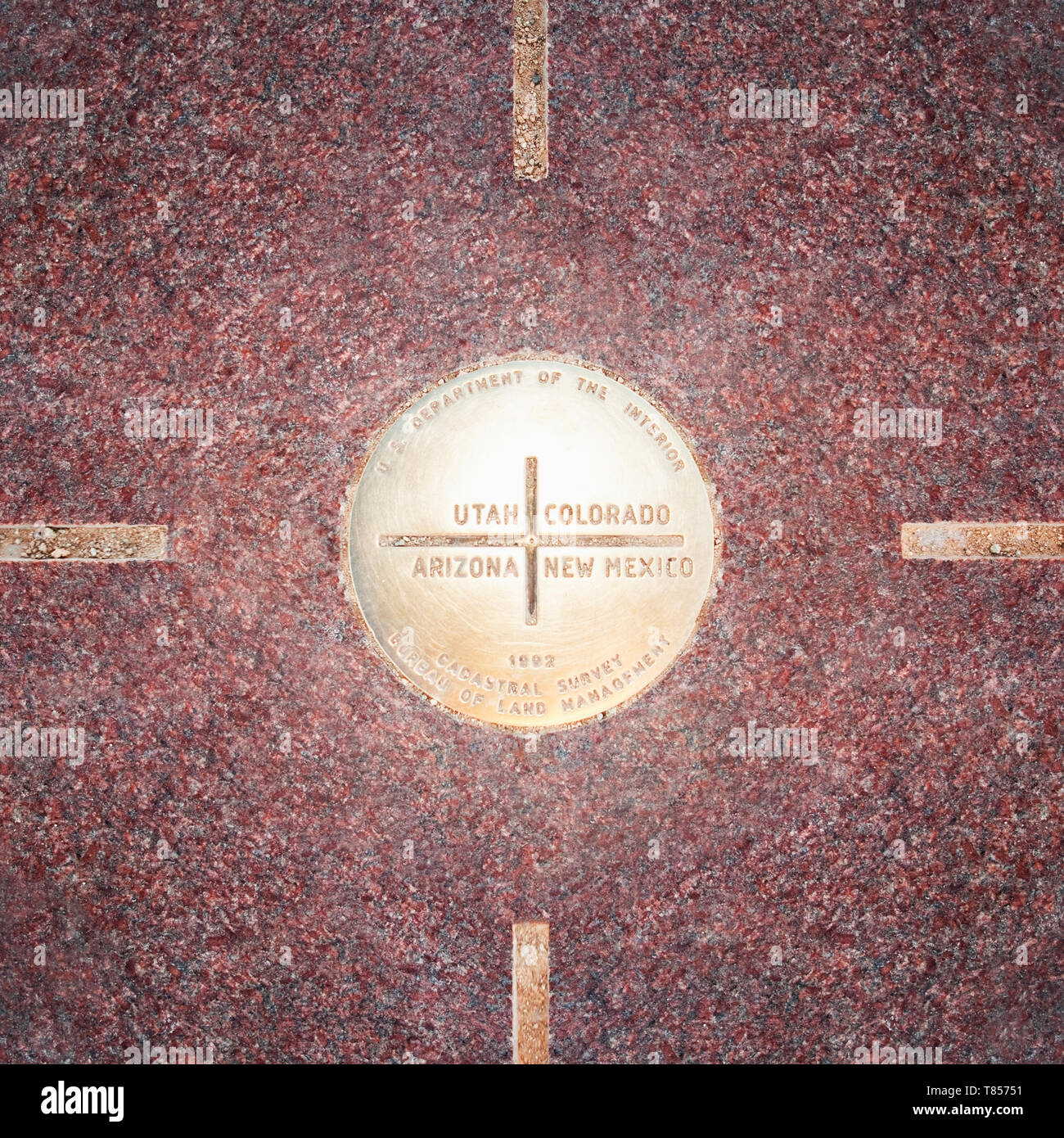 Four State Corners Emblem Stock Photo - Alamy