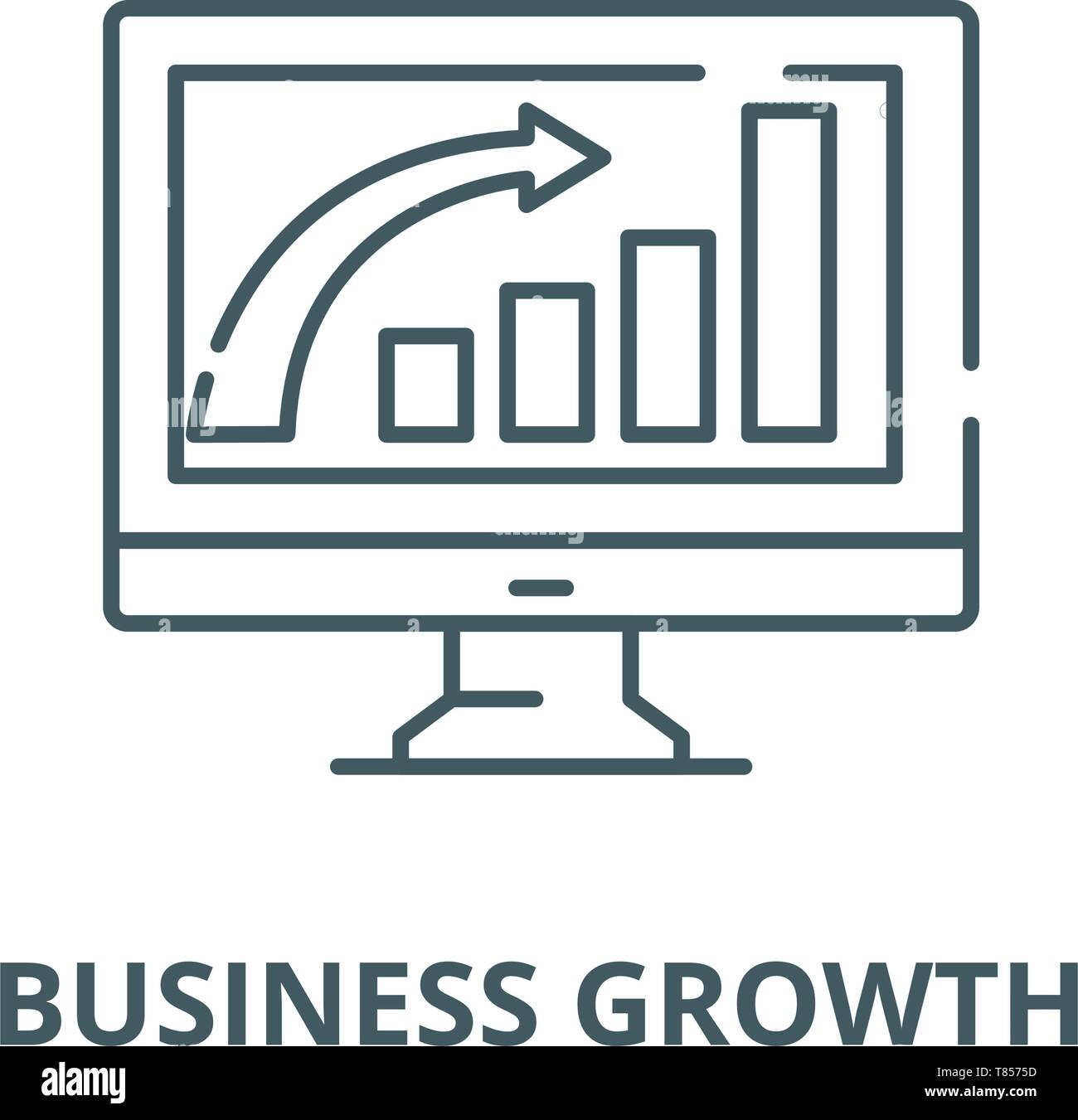 Business growth vector line icon, linear concept, outline sign, symbol ...