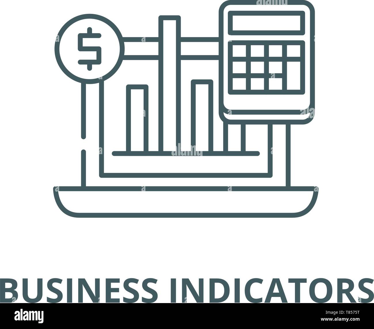 Business Indicators Vector Line Icon Linear Concept Outline Sign