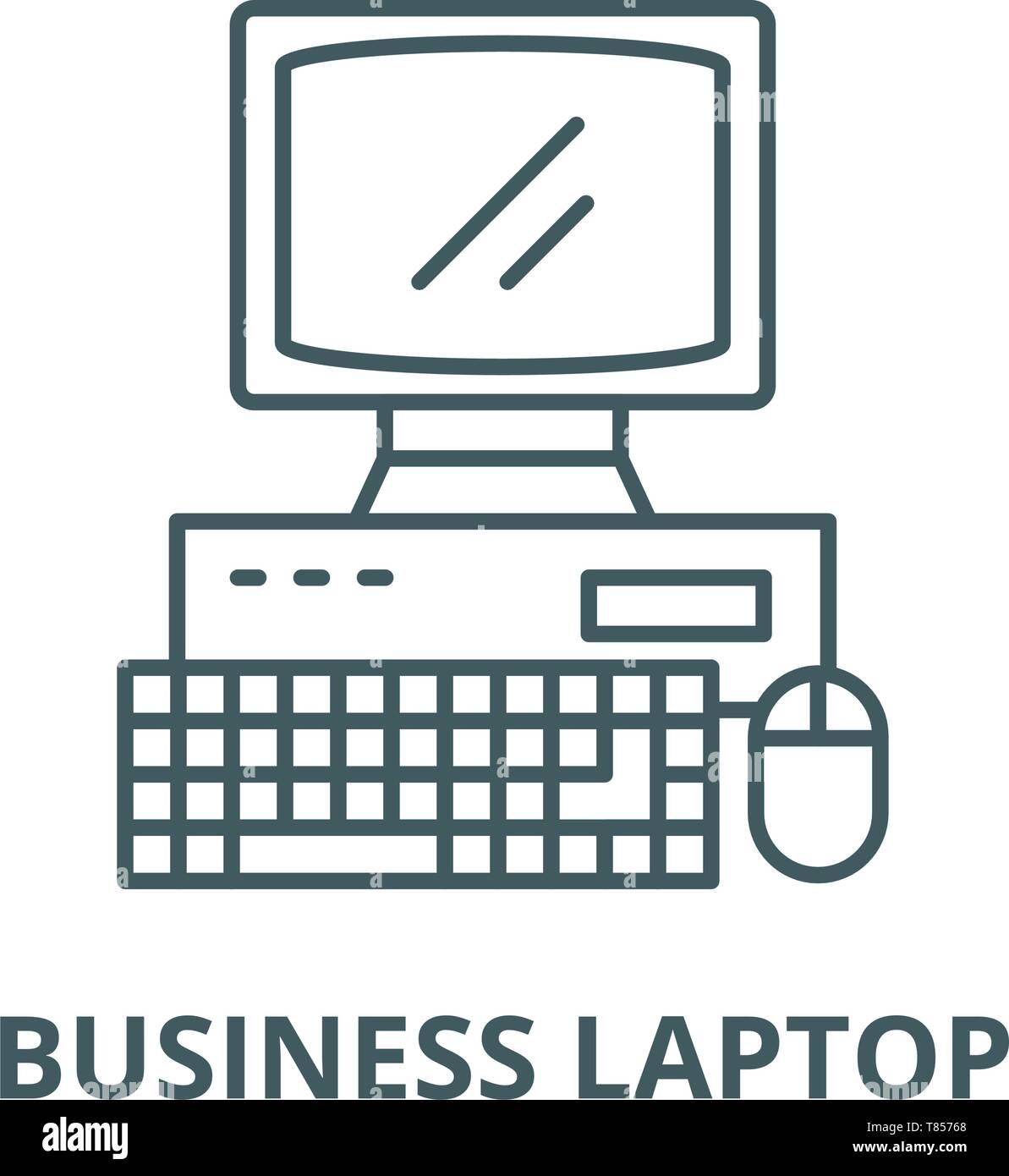 Business laptop vector line icon, linear concept, outline sign, symbol ...