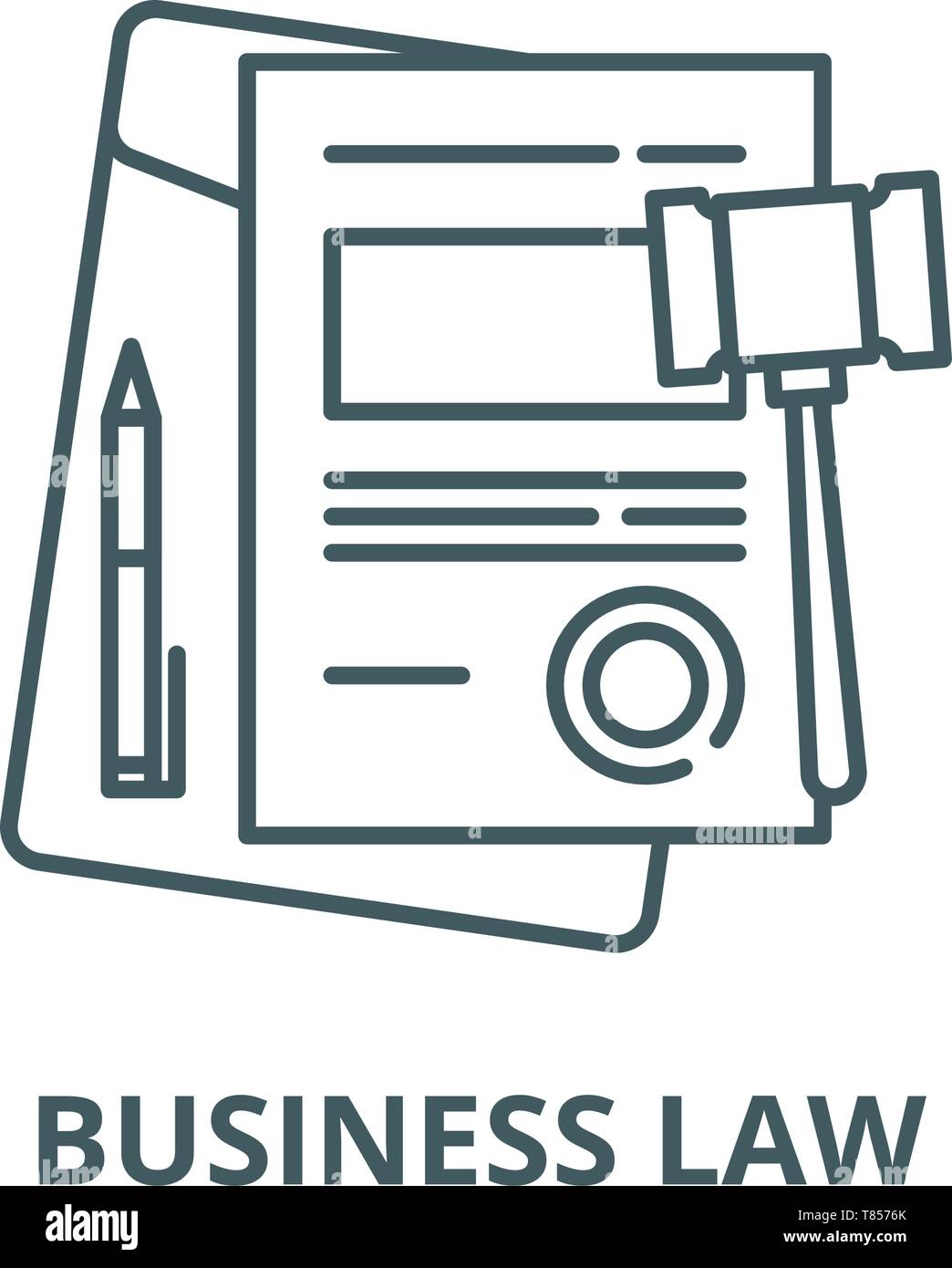 Business Law Vector Line Icon Linear Concept Outline Sign Symbol