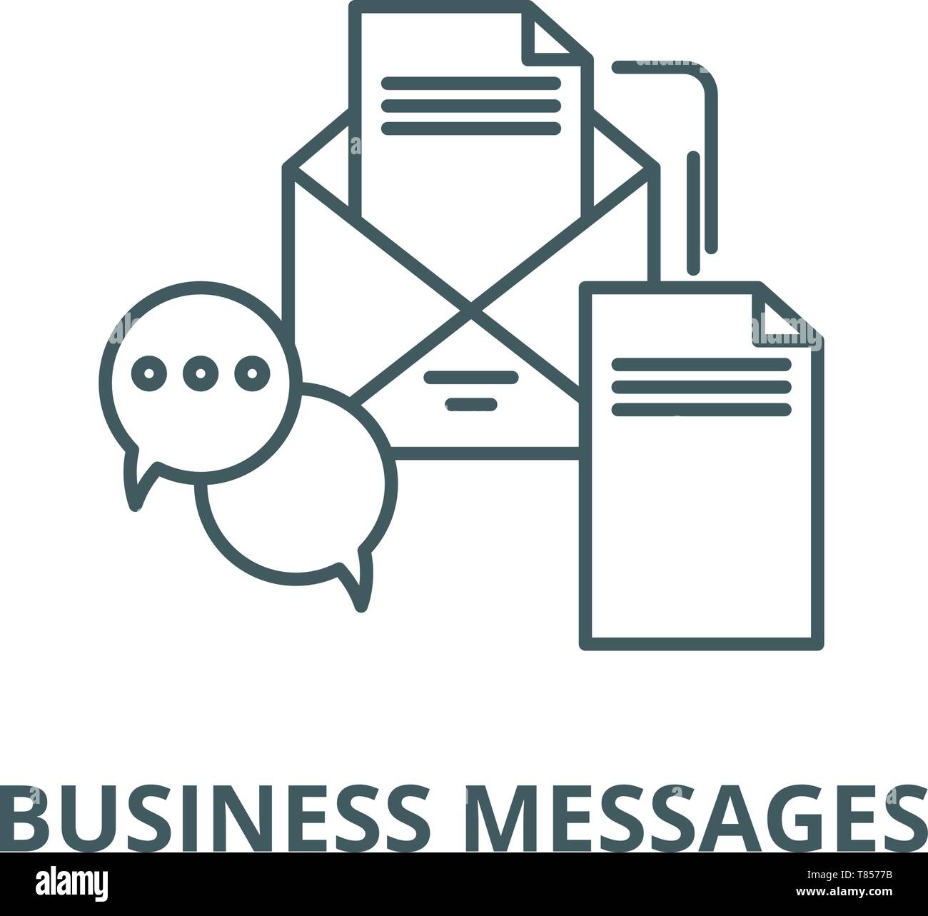 Business messages vector line icon, linear concept, outline sign ...