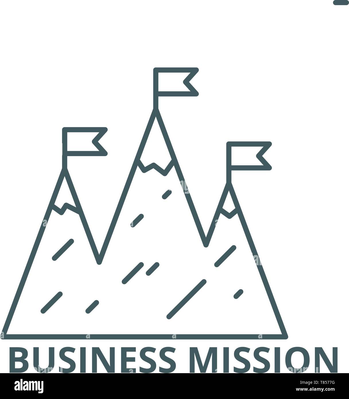 Business mission vector line icon, linear concept, outline sign, symbol ...