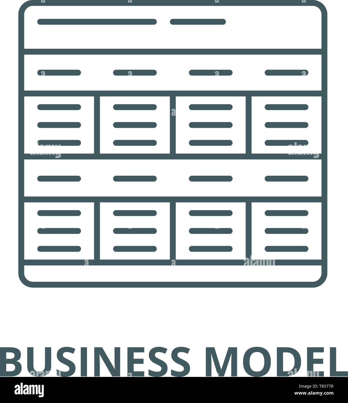 Business model vector line icon, linear concept, outline sign, symbol ...