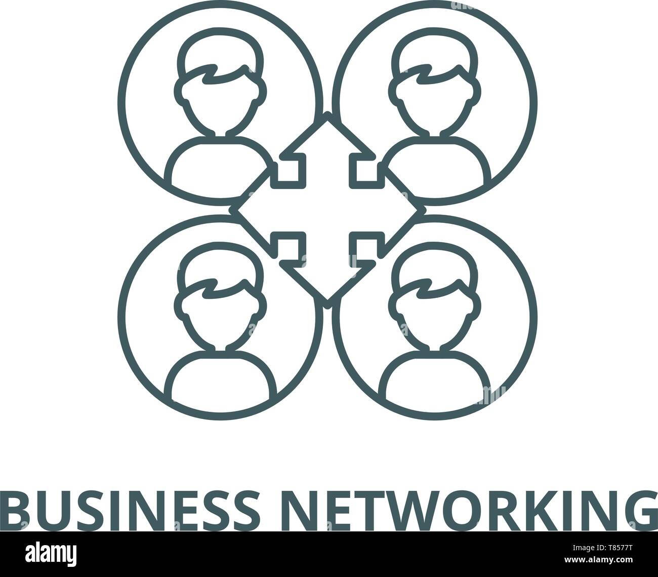 Business networking vector line icon, linear concept, outline sign ...