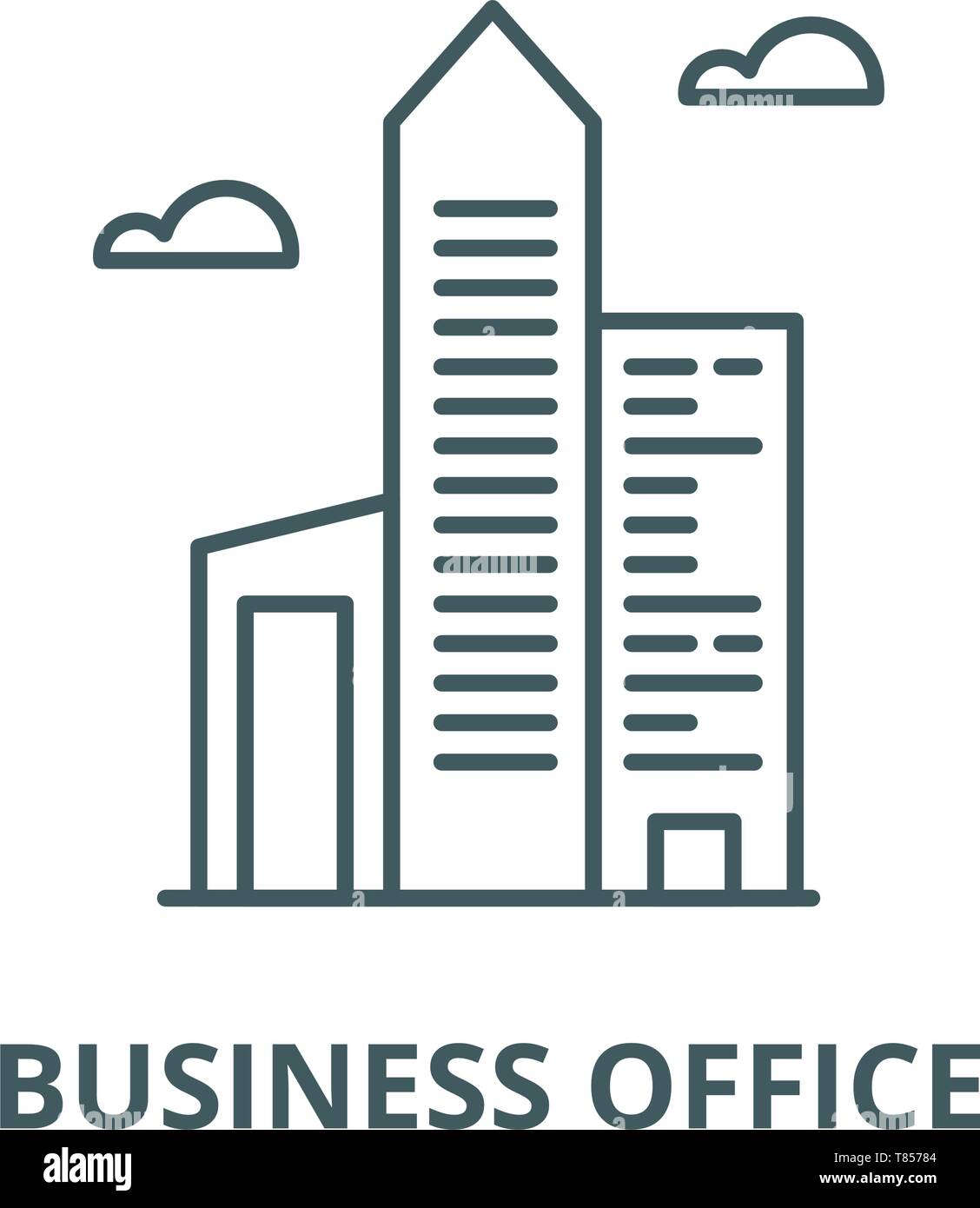 Business office vector line icon, linear concept, outline sign, symbol ...