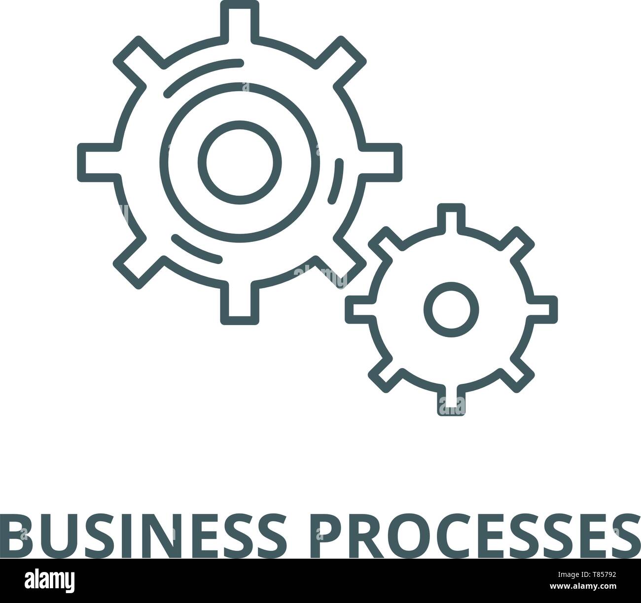 Business processes vector line icon, linear concept, outline sign ...