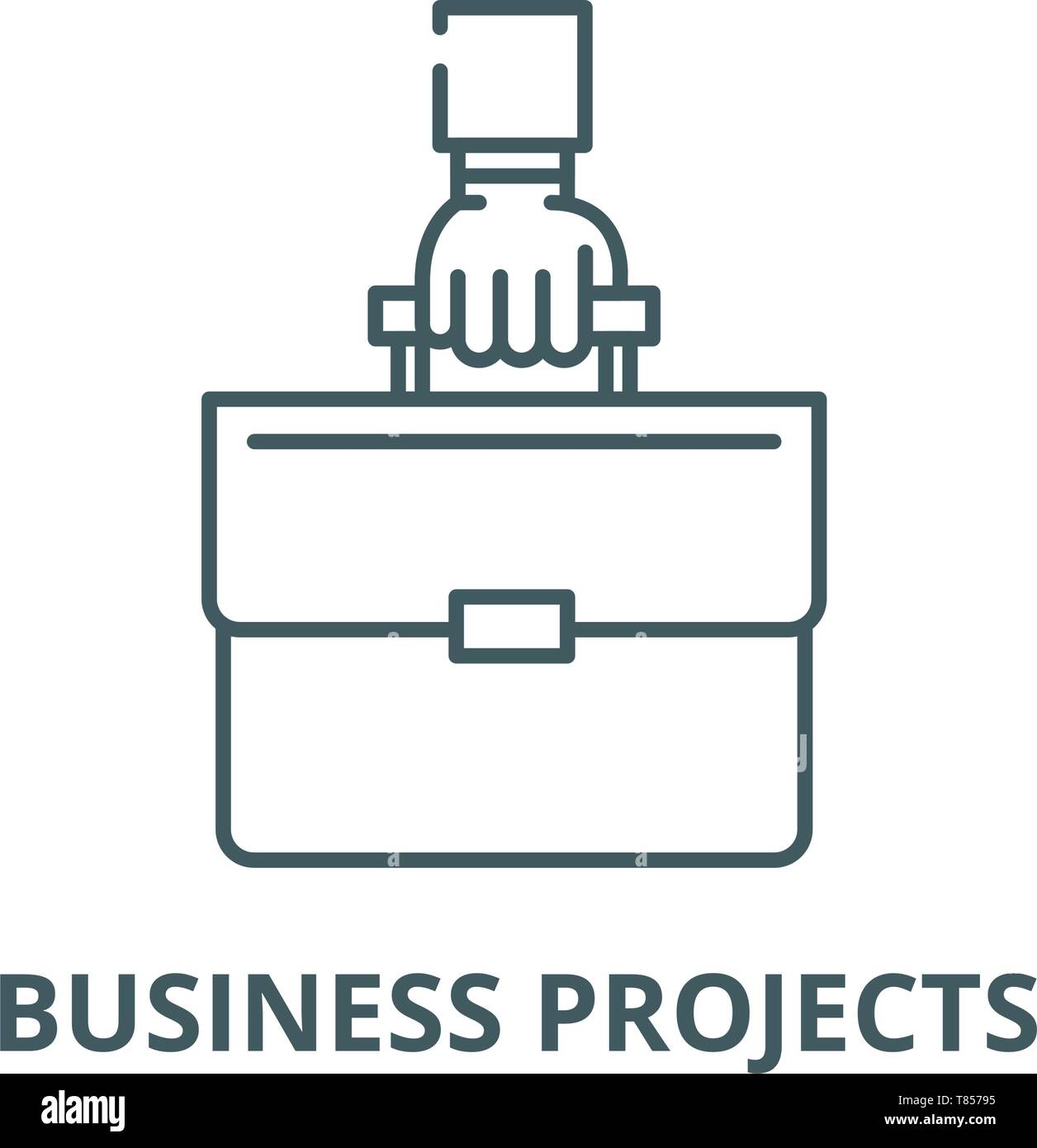 Business projects vector line icon, linear concept, outline sign ...