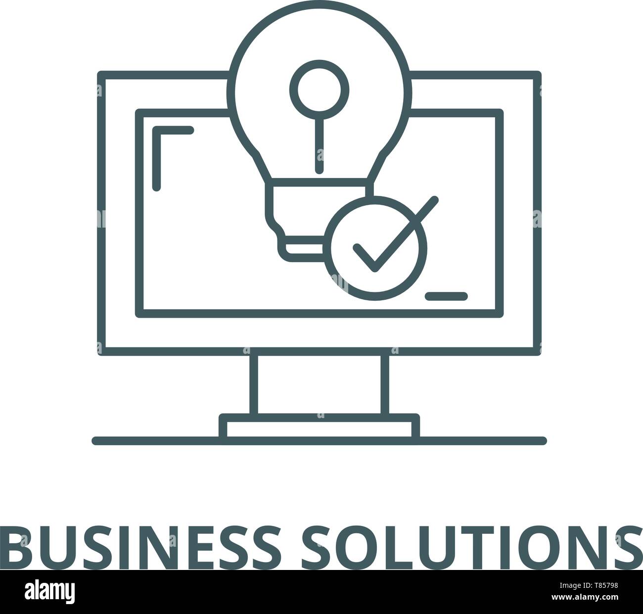 Business solutions vector line icon, linear concept, outline sign ...