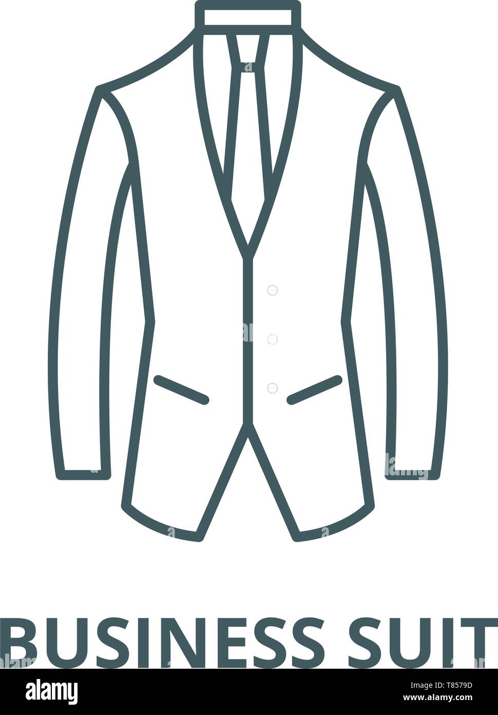 Business suit vector line icon, linear concept, outline sign, symbol ...