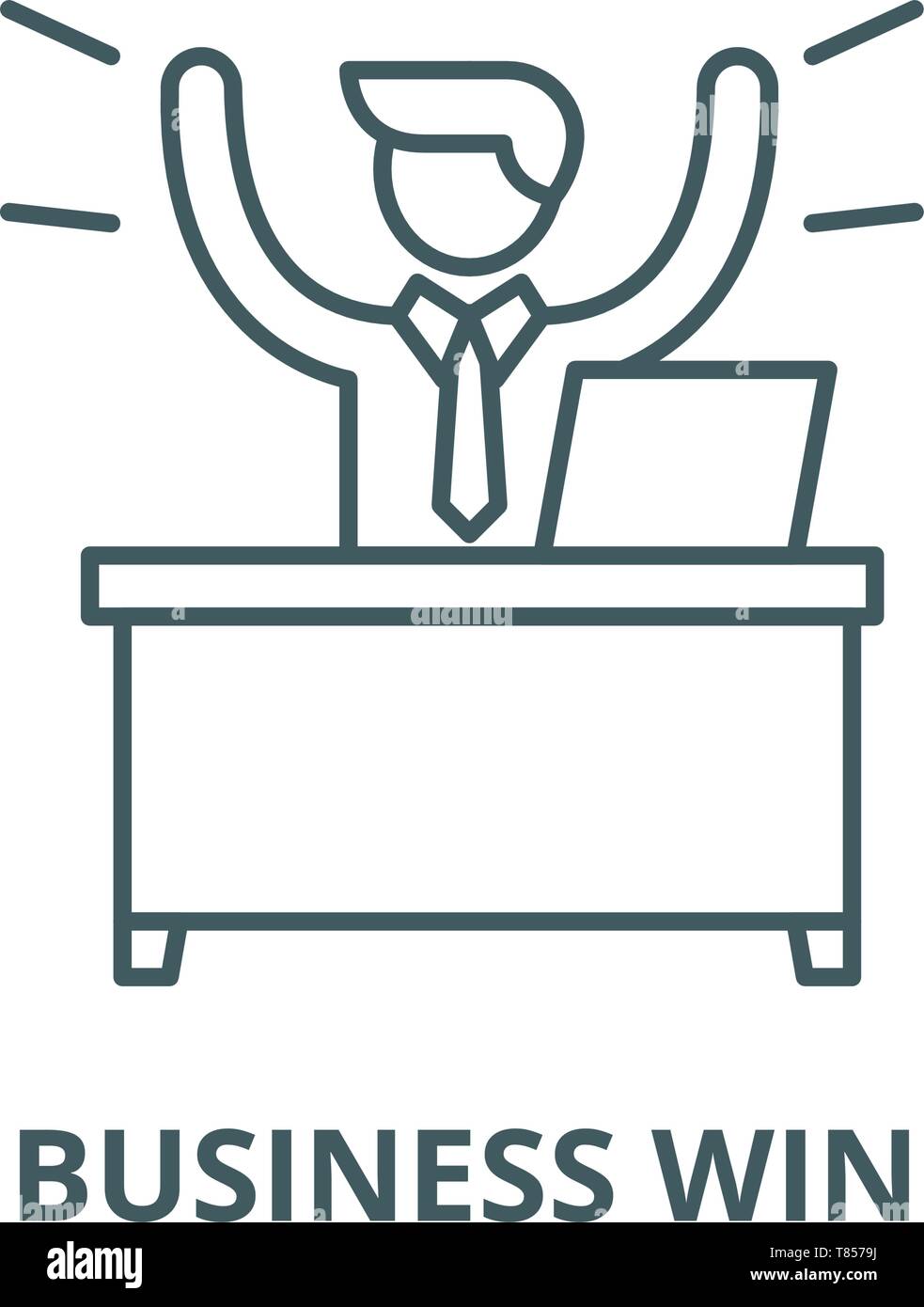 BUSINESS WIN vector line icon, linear concept, outline sign, symbol ...